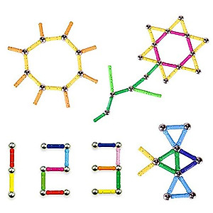 Ocensmice 160Pcs Magnetic Building Sticks Blocks, Magnet Educational Toys STEM Toys for Kids and Adult, 3D Construction Building Toy with Storage Bag