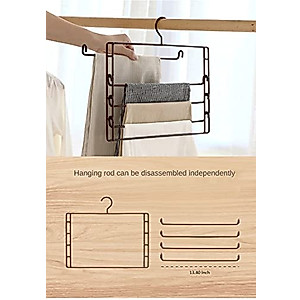 Pants Hangers Space Saving - Hangers for Clothes Hanger Organizer - Jean Hangers Pants Rack Scarf Hanger Closet Space Saving Scarf Organizer - Magic Pants Hangers Pants Organizer 2 Pack