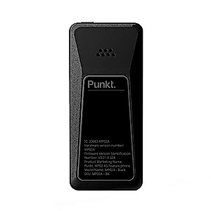 Punkt. MP02 New Generation 4G LTE Minimalist Mobile Phone for Calling & Texting | Black | Unlocked, Nano-SIM, Wi-Fi Hotspot, Digital Security, 2GB RAM+16GB Storage, 1280 mAh Battery, Multiband