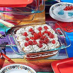 Pyrex Easy Grab 14-Piece Glass Baking Dish Set with Lids, Glass Food Storage Containers Set, Non-Toxic, BPA-Free Lids, Bakeware Set