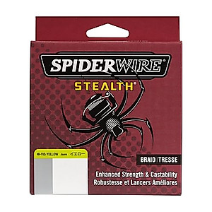 SpiderWire Stealth® Superline, Hi-Vis Yellow, 6lb | 2.7kg, 125yd | 114m Braided Fishing Line, Suitable for Freshwater and Saltwater Environments