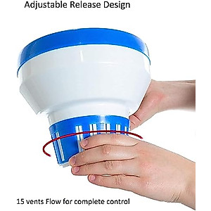 Floating Chlorine Dispenser, Pool Spa Chlorine/Bromine Floater,7" Large Capacity Floating Chlorinator & Bromine Holder Fits 3 Inch Chemical Tablets（Collapsible）