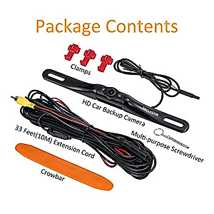 HD Backup Camera VECLESUS VC1 Car Rear View License Plate Back up Camera, Wide View Angle Night Vision Waterproof Easy Installation 720P Universal Backup Camera for Car, Sedan, Pickup, SUV and Truck