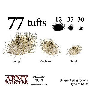 The Army Painter Tufts - Battlefield Tufts: Frozen Tuft, 77 Pcs, 3 Sizes -Terrain Model Kit for Miniature Bases & Model Grass Tufts -Diorama Supplies & Diorama Grass for Mini Basing & Gaming Scenery