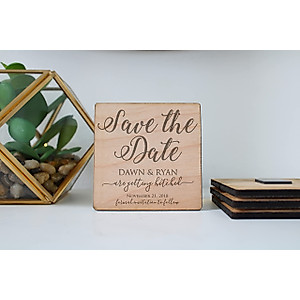 Save The Date Wood Magnet | Personalized Wood Magnet | Wood Save The Date | Wedding Announcement Magnets | Save The Magnet | Wedding Save The Date| Wooden Save The Date Magnets, 15 pc