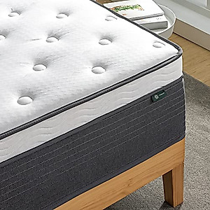 ZINUS 13 Inch Comfort Essential Pocket Spring Hybrid Mattress, Queen, Pressure Relieving Support, CertiPUR-US Certified, Mattress in A Box