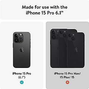 Mous for iPhone 15 Pro Case MagSafe Compatible - Limitless 5.0 - Black Leather - Protective iPhone 15 Pro Case - Shockproof Phone Cover