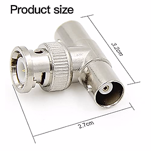 VFLTOOL 14 Pcs BNC Male to Double Female Adapter, T-Shaped Splitter for Coaxial Cable Extension, Nickel Plated Brass