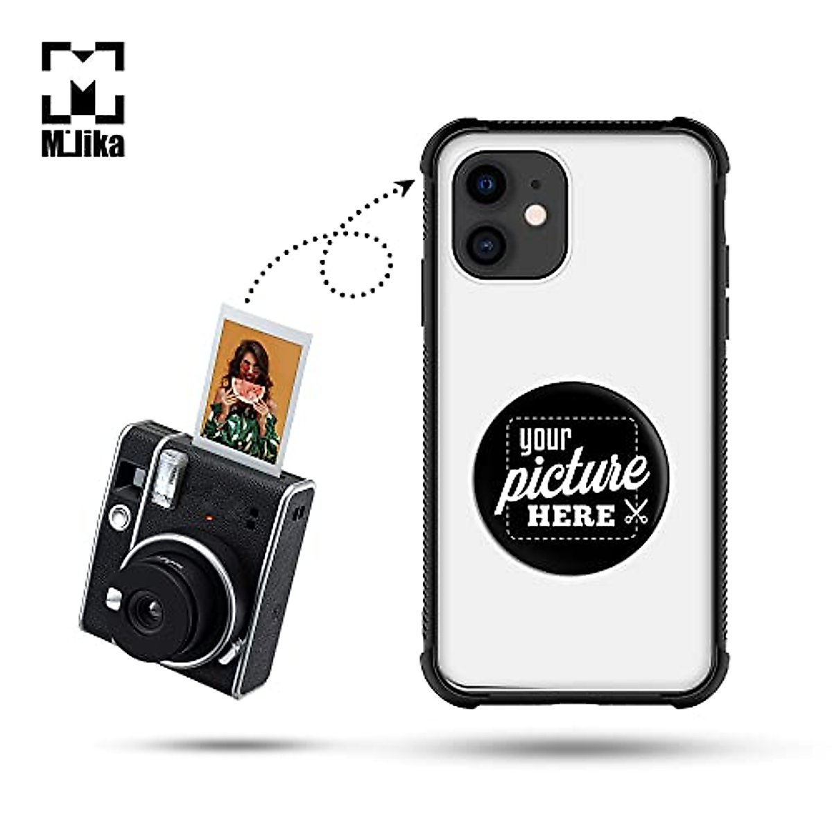 Personalized Custom Phone Case for Apple iPhone 12/12 Pro - Design Your Own Customized Custom Picture Photo Case Make Your Own Case Black