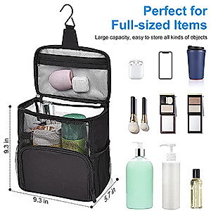Conliga Portable Shower Caddy ， (Updated Version, Full Size Bottle Compatible), Hanging Toiletry Bag， Large Capacity，Water-resistant Easy Dry