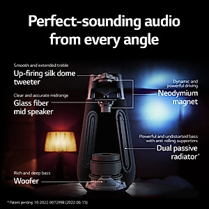 LG XO3QBK XBOOM 360 Omnidirectional Sound Portable Bluetooth Speaker w/up to 24HR Battery (Renewed)