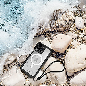 MOTIVE Waterproof Case for iPhone 15 Pro Max, Built-in Screen Protector, Compatible with MagSafe, Dustproof, Shockproof, Complete 360° Water Resistance case for iPhone 15 Pro Max 6.7" | Black