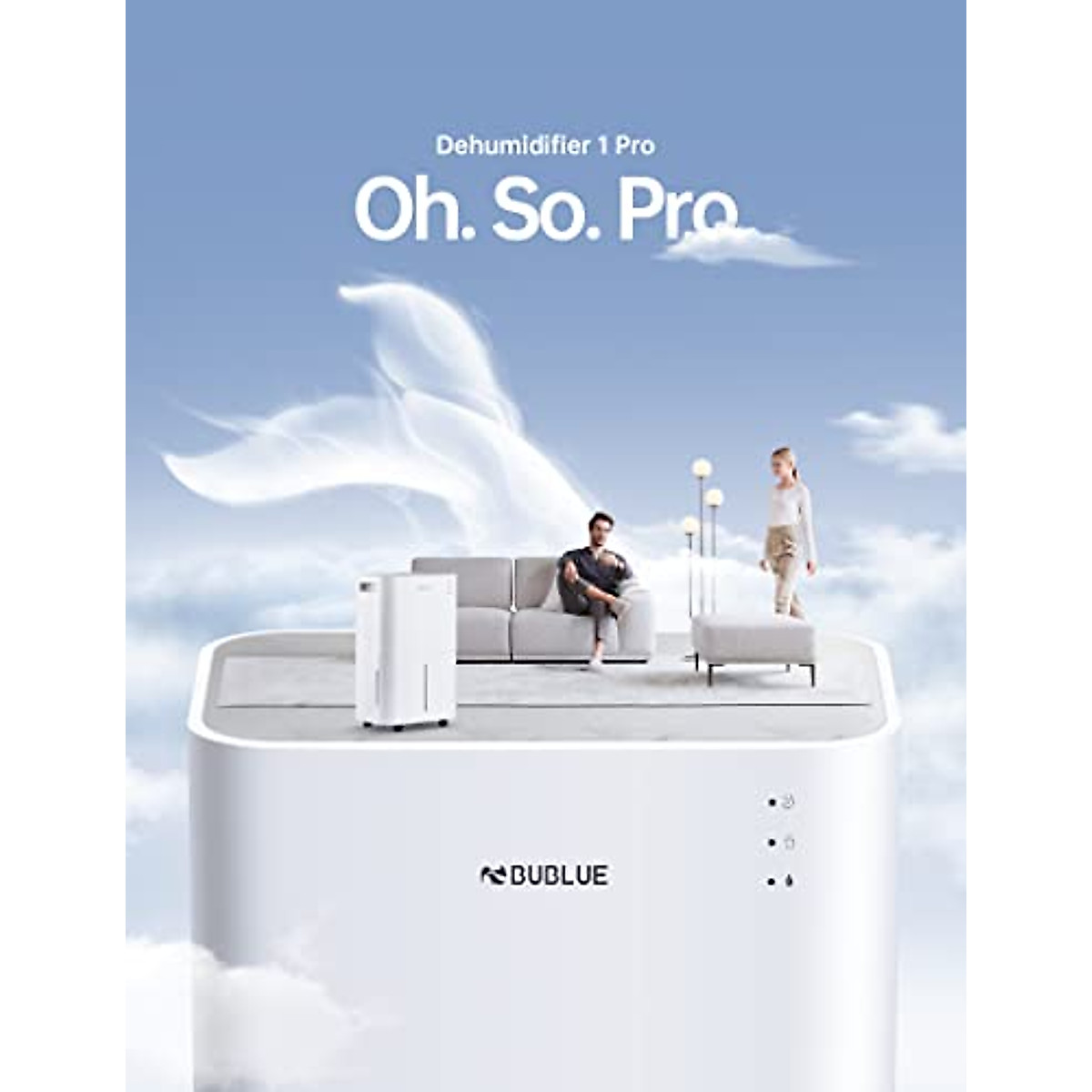 BUBLUE 4500 Sq. Ft Dehumidifier for Basements, Home and Large Room with Auto or Manual Drainage | 40db Industry Leading Noise Reducing | Integrated Air Filters, 3 Operation Modes and 24 hr Timer