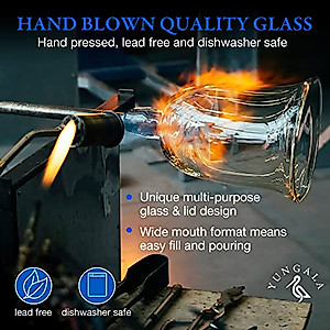 Bedside Water Carafe clear glass carafe with cup for nightstand decor and glass water dispenser or a mouthwash decanter Glass drink or mouthwash dispenser with cup lid keeps water clean and fresh