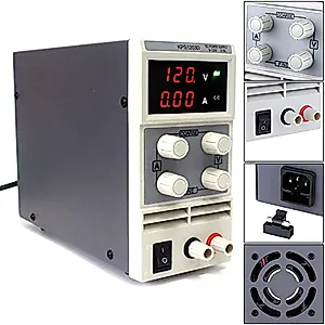 KPS1203D DPS305U Adjustable Switch DC Adjustable Power Supply 4-Digital LED Display AC110V for Lab, Automobile Battery Charger, DIY Tool, Repair, Research (KPS1203D)