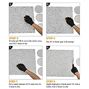 GLAINTE Granite Countertop Paint Kit - White Diamond Counter Top Refinishing Kit for Kitchen Bathroom