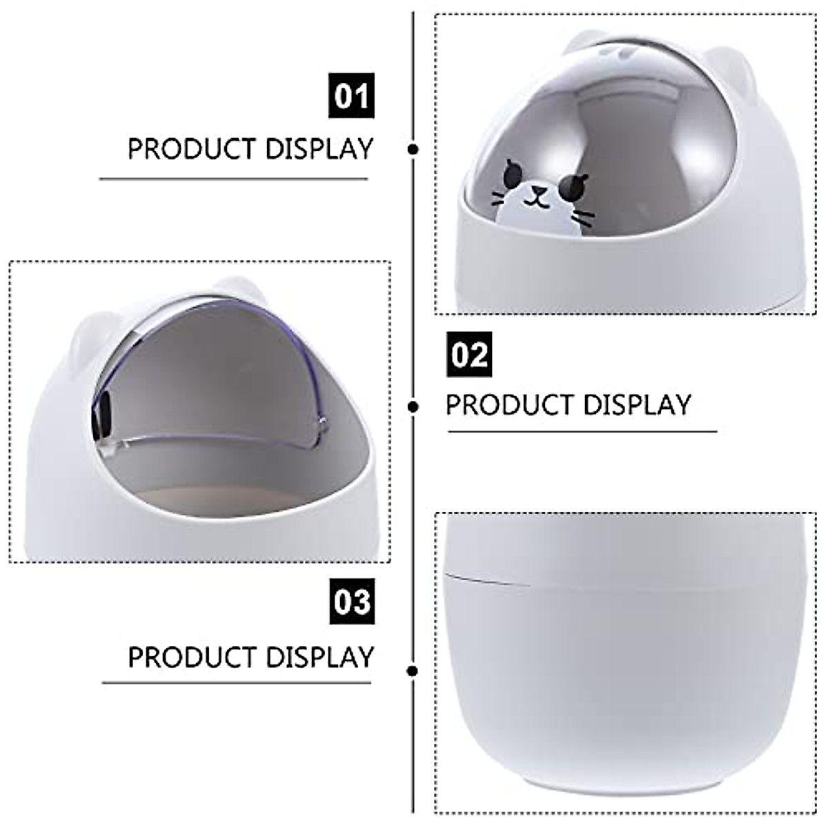 Homoyoyo Animal Desktops Trash Can 3 PCS Desktop Mini Trash Mini Desktop Trash can Mini Desk bin Small Desk Trash can with Lid Bin with Shake Cute Animal Waste Bin