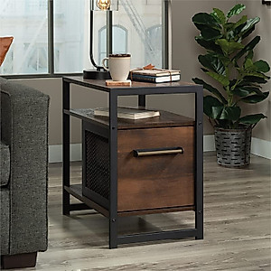 Sauder Briarbrook Engineered Wood/Metal Night Stand in Barrel Oak