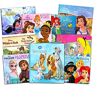 Disney Princess Board Books Super Set ~ 9 Pack Disney Princess and Disney Frozen Books for Toddlers