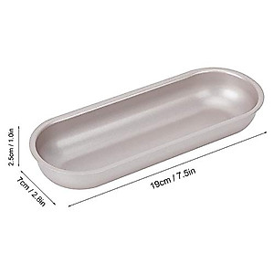 Hot Dog Loaf Pans 7 Inch Oval Shape Baking Pan Non-Stick Hot Dog Bread Bun Molds Carbon Steel Bread Mold Bakeware Set for Kitchen DIY Homemade Oven Baking Tool(7Inch)