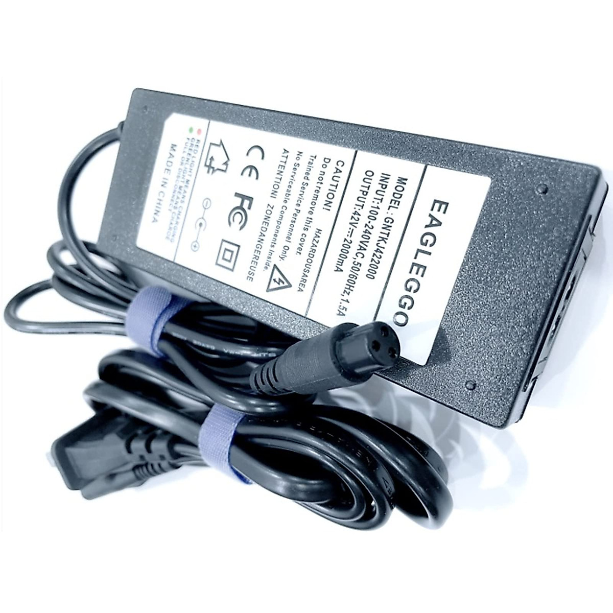 EAGLEGGO 42V Charger 3-Prong Inline Connector for 36V Pocket Mod, Sports Mod Dirt Quad, Battery Charger for Millet Electric Scooter