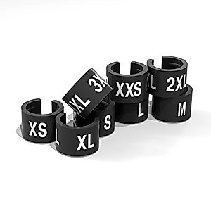 discount sizing Black Hanger Sizer Garment Markers (Sizes: XXS-3XL) Black Size Clips - Various Quantities Available (400)
