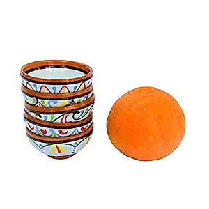 Cactus Canyon Ceramics VERY SMALL Spanish Terracotta 5-Piece VERY SMALL Mini-Bowl (Pinch Bowls) Set, White