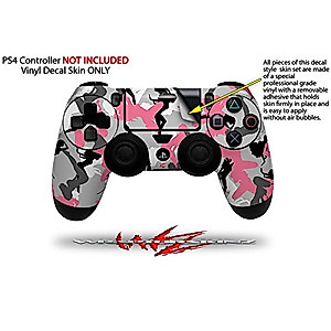 WraptorSkinz Skin Compatible with Sony PS4 Dualshock Controller PlayStation 4 Original Slim and Pro Sexy Girl Silhouette Camo Pink (Controller NOT Included)