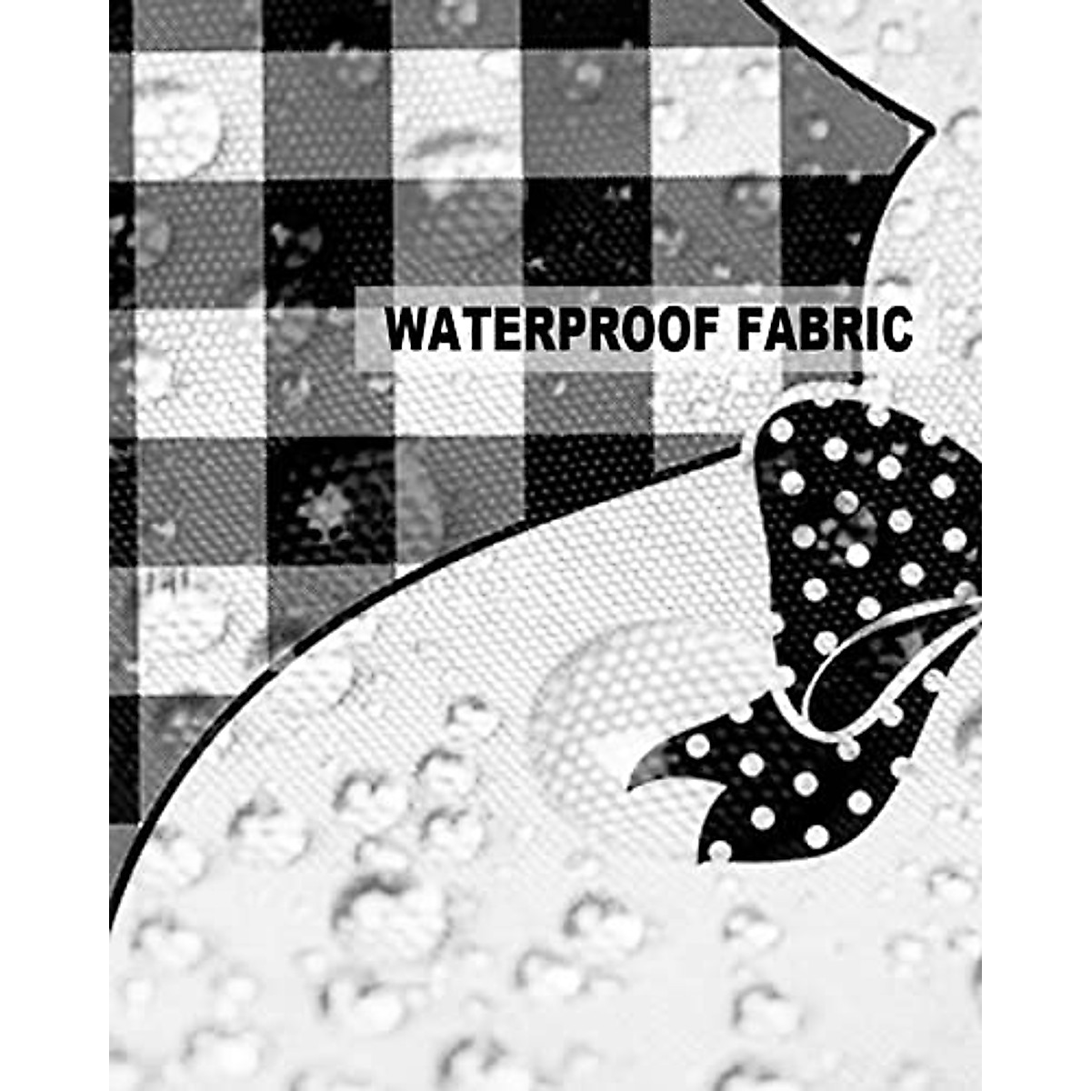 Outdoor Waterproof Throw Pillow Covers 2 Pack Rabbit Easter Bunny Point Bow Square Couch Sofa Cushion Cases White Black Checker Pillowcase Shell for Patio Garden Home Decoration