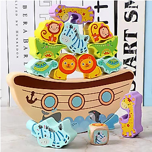 ZHUTI Boys Toys Age 3-5,Wooden Blocks Animal Stacking for Kids,Education Learning Montessori 3+ Year Old Girls Toddlers,Christmas Xmas Birthday Gifts Toddlers Kids, Multicolored, 7.6*3.14*0.82 INCH