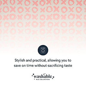 Linon Home Decor Products The Anywhere Washable Rug Boden Ivory & Pink 3' X 5' Accent Rug