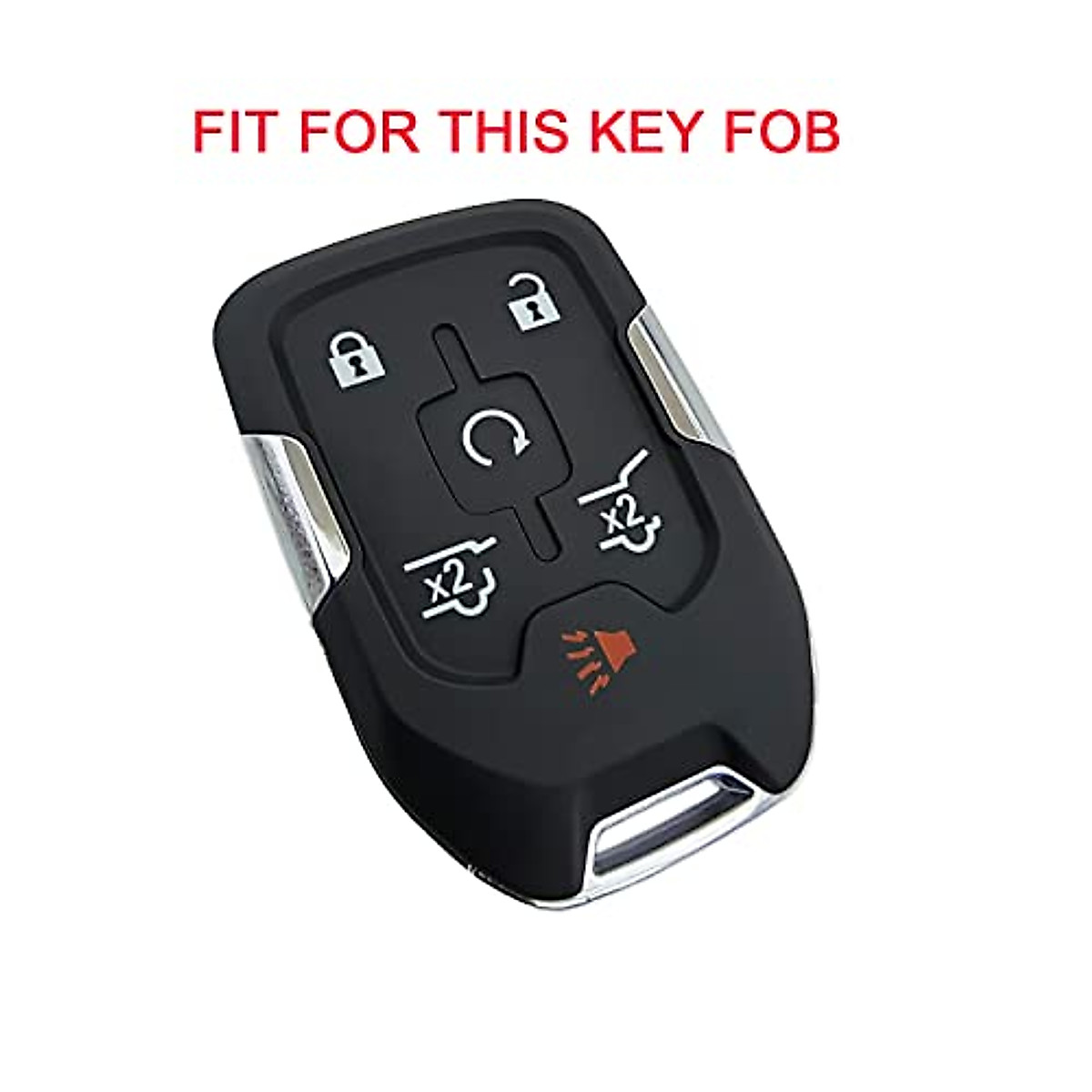 Guibuhuse TPU Protector Key Fob Cover Fit for 2015-2020 GMC Yukon/Yukon XL Chevy Suburban Tahoe (HYQ1AA)