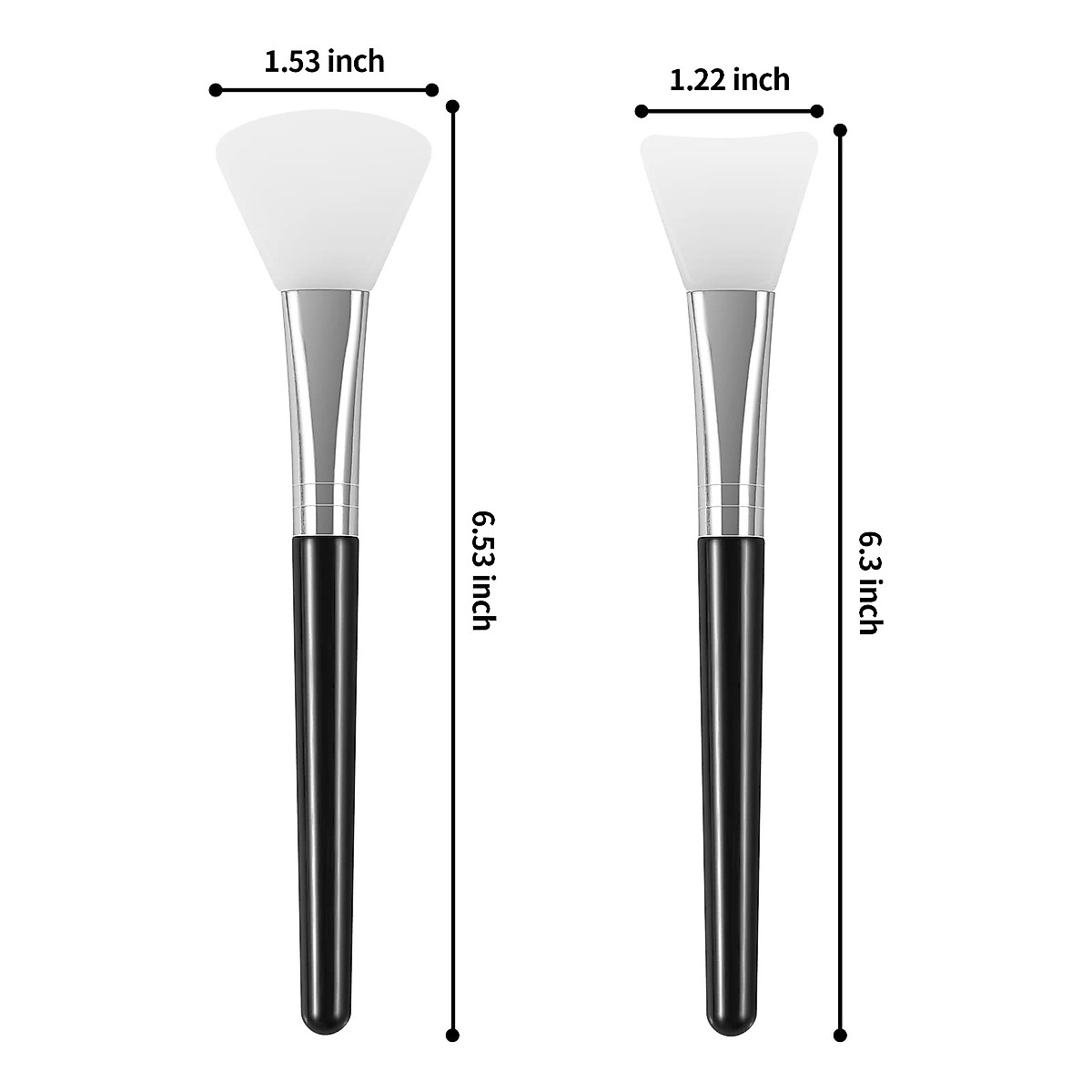 tifanso 4PCS Silicone Face Mask Brush, Face Mask Applicator, Flexible Mask Brush Applicator, Silicone Brush for Face, Face Mask Brush Applicator for Mud, Clay, DIY Mask, Body Lotion, BB Cream (Black)