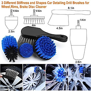 WANTERONG 23Pcs Car Detailing Brush Kit: Car Detailing kit, Auto Detailing Drill Brush Set, Car Detailing Brushes Wash Kit, Car Cleaning Tools Kit for Automotive Interior Exterior Wheel Rim Dashboard