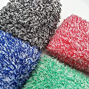 Emoly New Car Wash Mitt, 2 Pack Premium Soft Cyclone Microfiber Washing Gloves, Holds Tons of Sudsy Water for Effective Washing, Machine Washable, Lint Free, Scratch Free - Blue