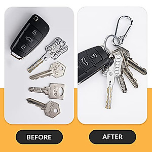 Rainspire Key Ring Keychain Keyrings Key Chain Holder Clip Key Organizer Key Chain Ring for Men and Women, 3 Pack, Silver