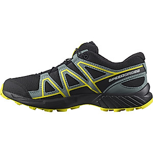 Salomon Kid's Speedcross Trail Running Shoes, Black/Black/Evening Primrose, 6 Big Kid