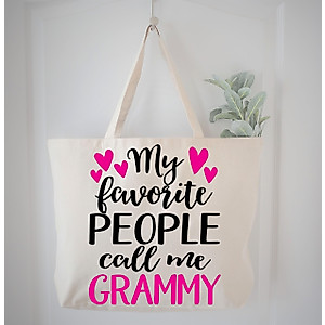 COCOVICI Grammy Tote Bag | My Favorite People Call me Grammy | Grandma Gifts | Grammy Gifts | Grammy Christmas Gift | Christmas Gift from Grandkids (My Favorite People Call me Grammy Pink/Black Font)