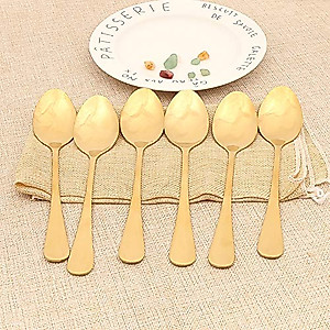 Lightahead 24pcs Stainless Steel Flatware Tableware Premier Quality Gold Colored Cutlery Set in attractive GoldenGift box (Golden)