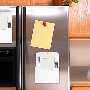 Merkaunis 6 Pack Magnetic File Holder,A4 Large Size Magnetic Paper Holder,Magnetic Magazine Mail Holder,Magnetic Pockets for Locker Whiteboard Classroom Office Home Hanging