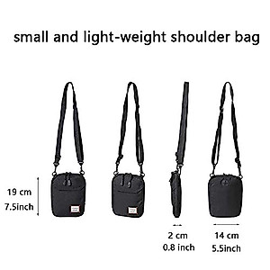Mini Crossbody Bag Small Shoulder Bag For Men Travel Wallet Passport Holder Phone Purse Unisex, Mini Messenger Satchel Bag For Women Fanny Pack Neck Pouch Bag With Headphone Jack - Black
