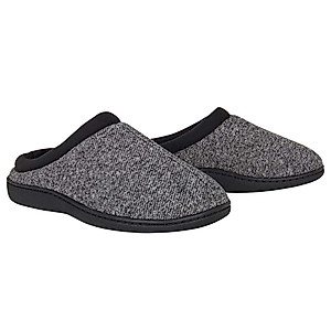 Hanes Comfort Soft Memory Foam Indoor Outdoor Clog Slipper Shoe - Men’s and Boy’s Sizes, Black, 2X-Large