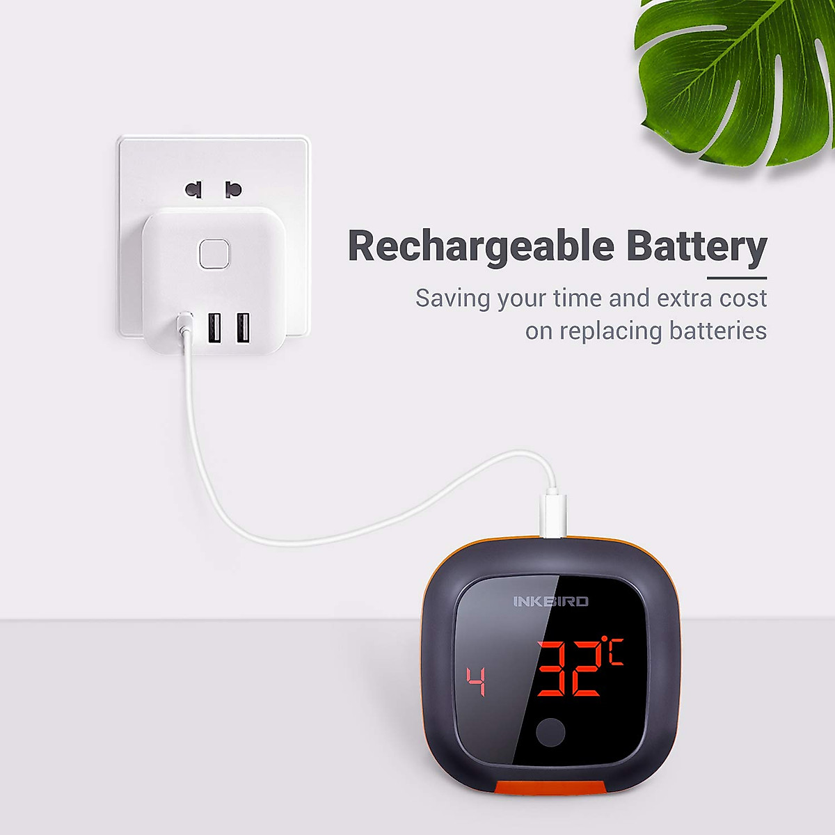 Inkbird Bluetooth Grill BBQ Meat Thermometer with Dual Probes Digital Wireless Grill Thermometer, Timer, Alarm,150 ft Barbecue Cooking Kitchen Food Meat Thermometer for Smoker, Oven, Drum