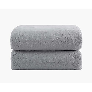 Gravity Blanket Weighted Blanket, Faux Fur Rabbit Blanket, 10 lbs Grey 48" x 66", The Original Weighted Blanket for Sleep, Breathable Throw Blanket