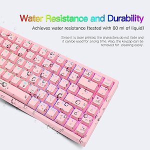 OKKID Mechanical Keyboard 60%, Wired Bluetooth Gaming Keyboard, Red Switches, RGB Backlight, CQ84 Wired Keyboard, 84 Keys, for Windows PC, Mac,Smartphone