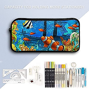 Tropical Fish Pencil Case Stationery Pen Pouch Portable Makeup Storage Bag Organizer Gift