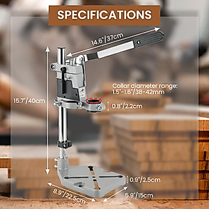 AMGSH Double Mounting Drill Press Stand Bench Clamp Tool for Hand Drill Workstation | Adjustable Benchtop Single Hole Table Repair Tool with Aluminum Base Compatible, Portable