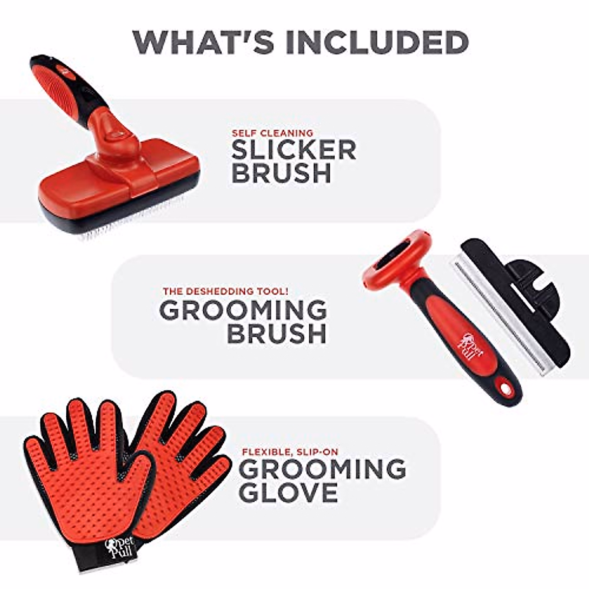 Complete Professional Pet Grooming Kit | Self Cleaning Slicker Brush for Dogs & Cats | Pro Grooming Brush Effectively Reduces Shedding Fur | Pet Hair Remover Brush Gloves | Combo Gift Set