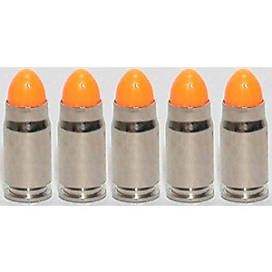 ST Action Pro Pack Of 5 Inert .357 SIG Pistol Orange Safety Trainer Cartridge Dummy Ammunition Ammo Shell Rounds with Nickel Case