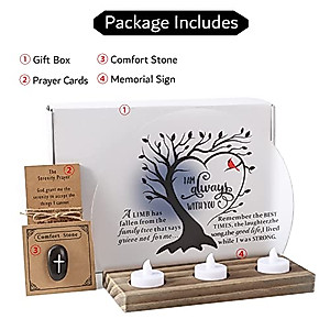 LESEN Sympathy Gifts for Loss of Mom Father Mother Loved One, in Memory of Loved One Gifts,Memorial Thoughtful Remembrance Gift,Acrylic Sign with LED Candle